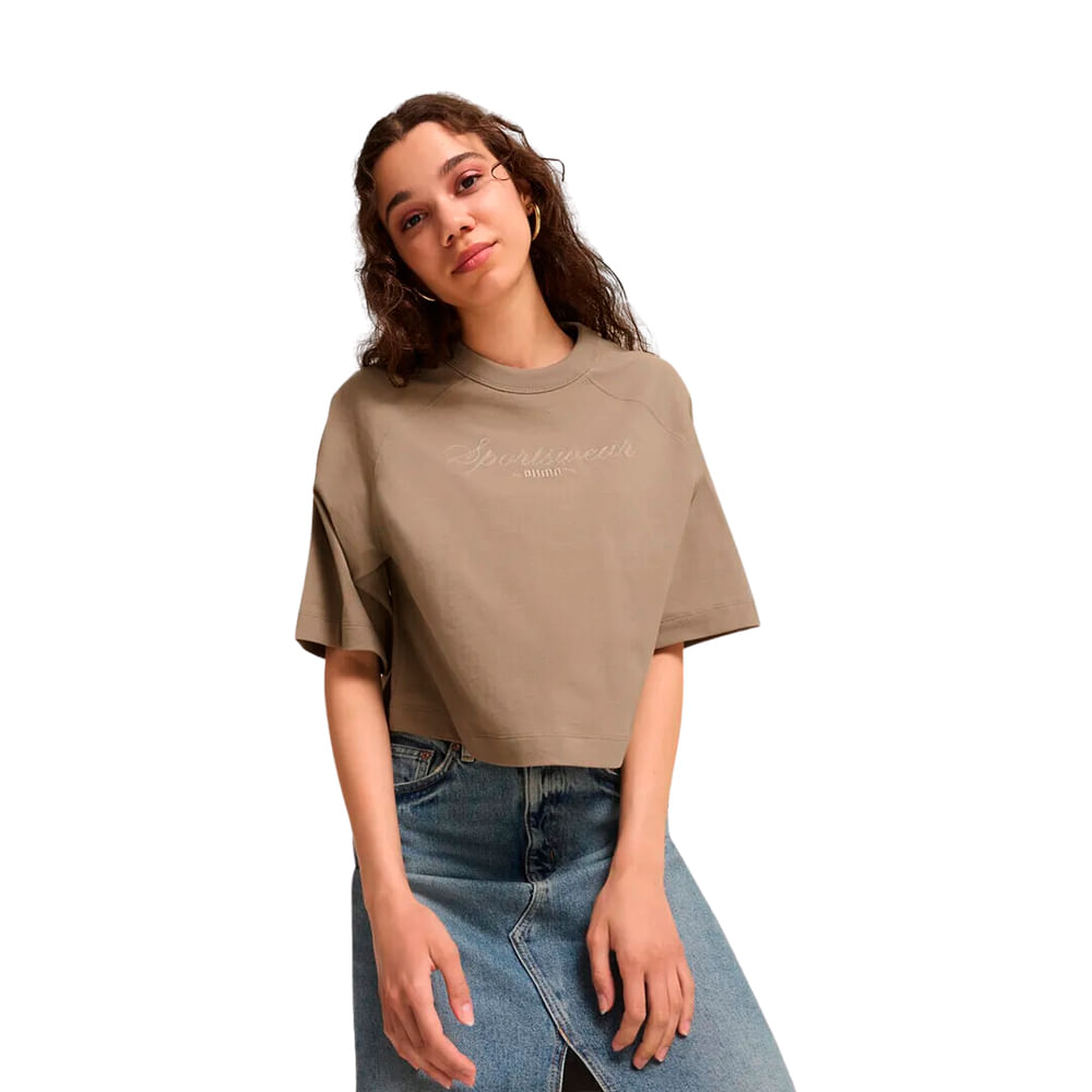 REMERA MUJER PUMA CLASSICS+OVERSIZED - henzyar